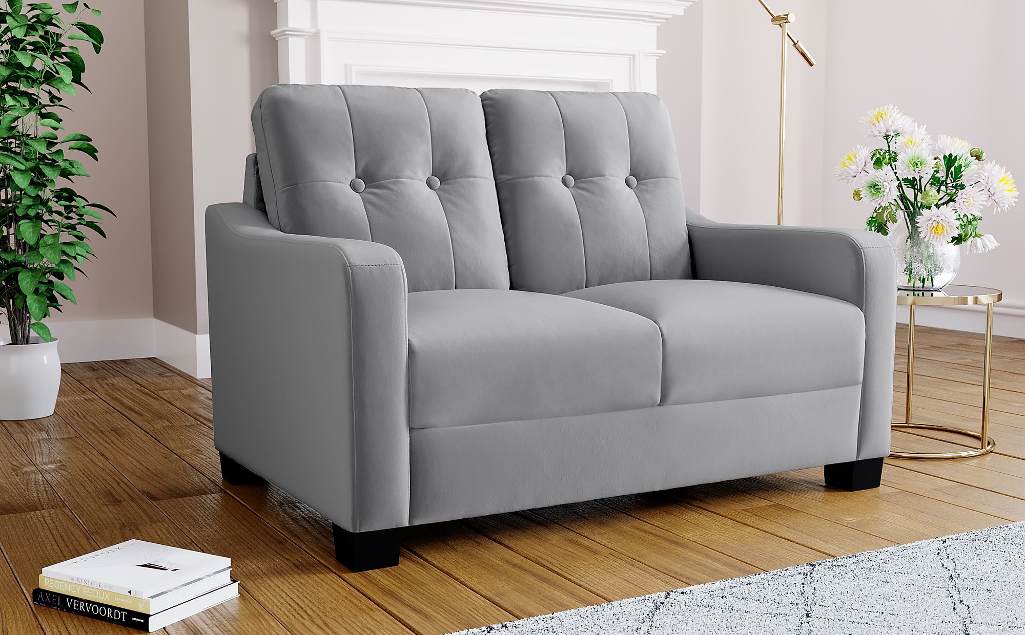 Belmont Grey Velvet 2 Seater Sofa | Furniture Choice Belmont Grey Velvet 2 Seater Sofa | Furniture Choice