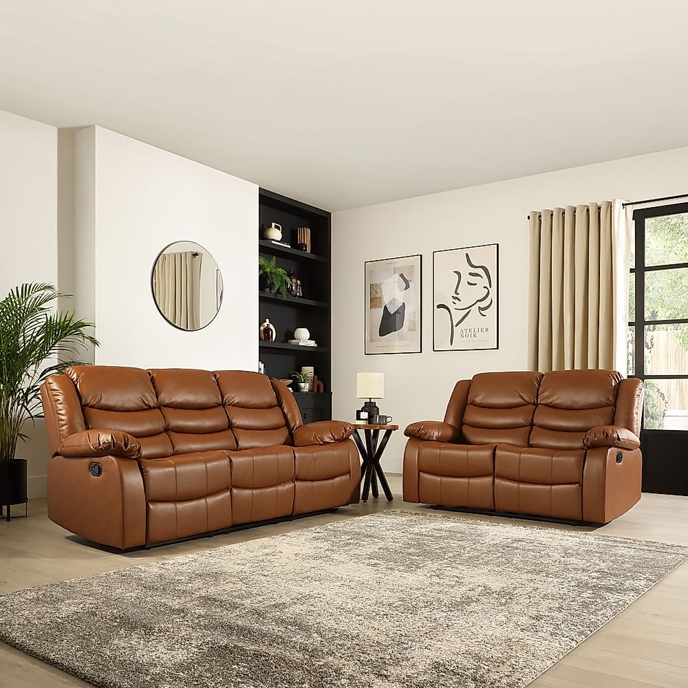 Leather reclining sofa set store